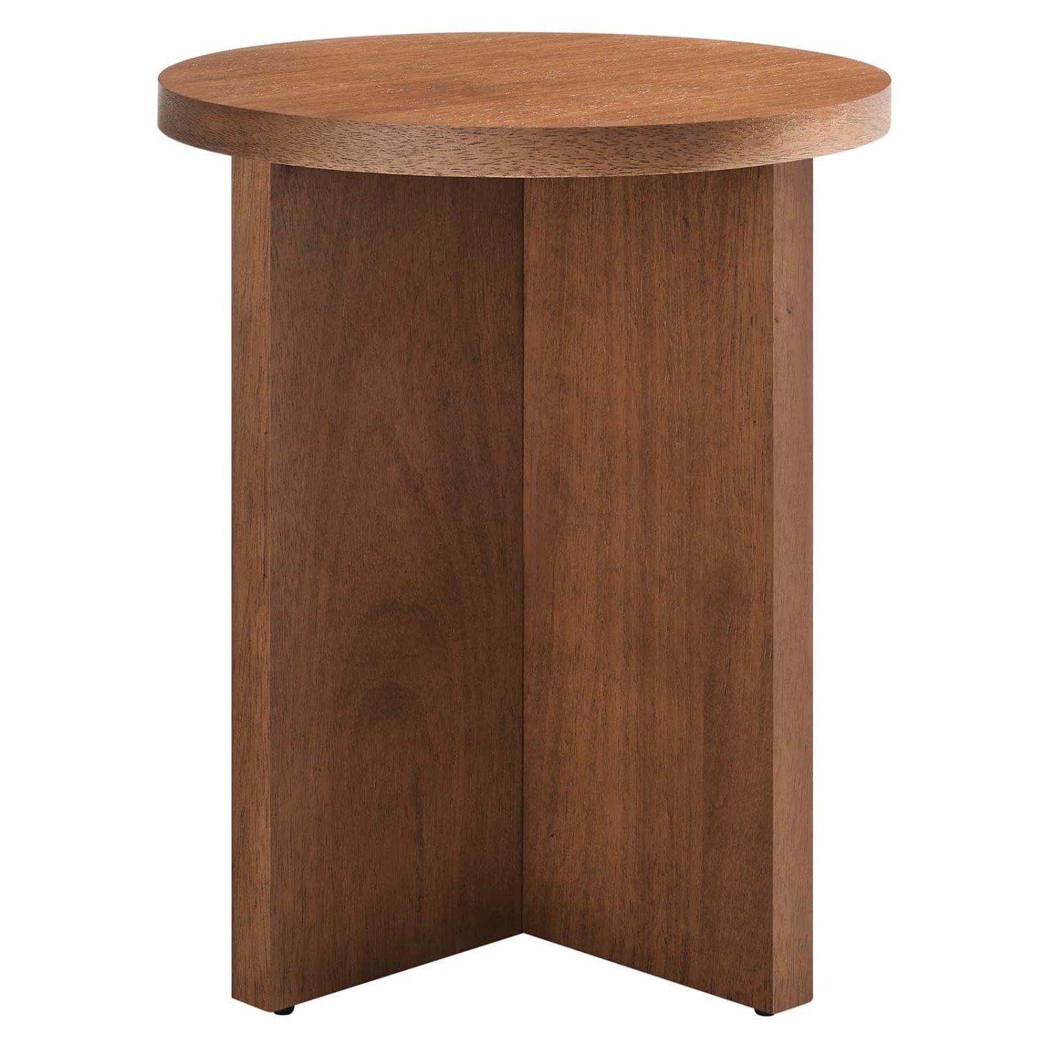 Coffee Sofa Side Table, Walnut, Wood, Round, Living Kitchen Cafe Bistro ...
