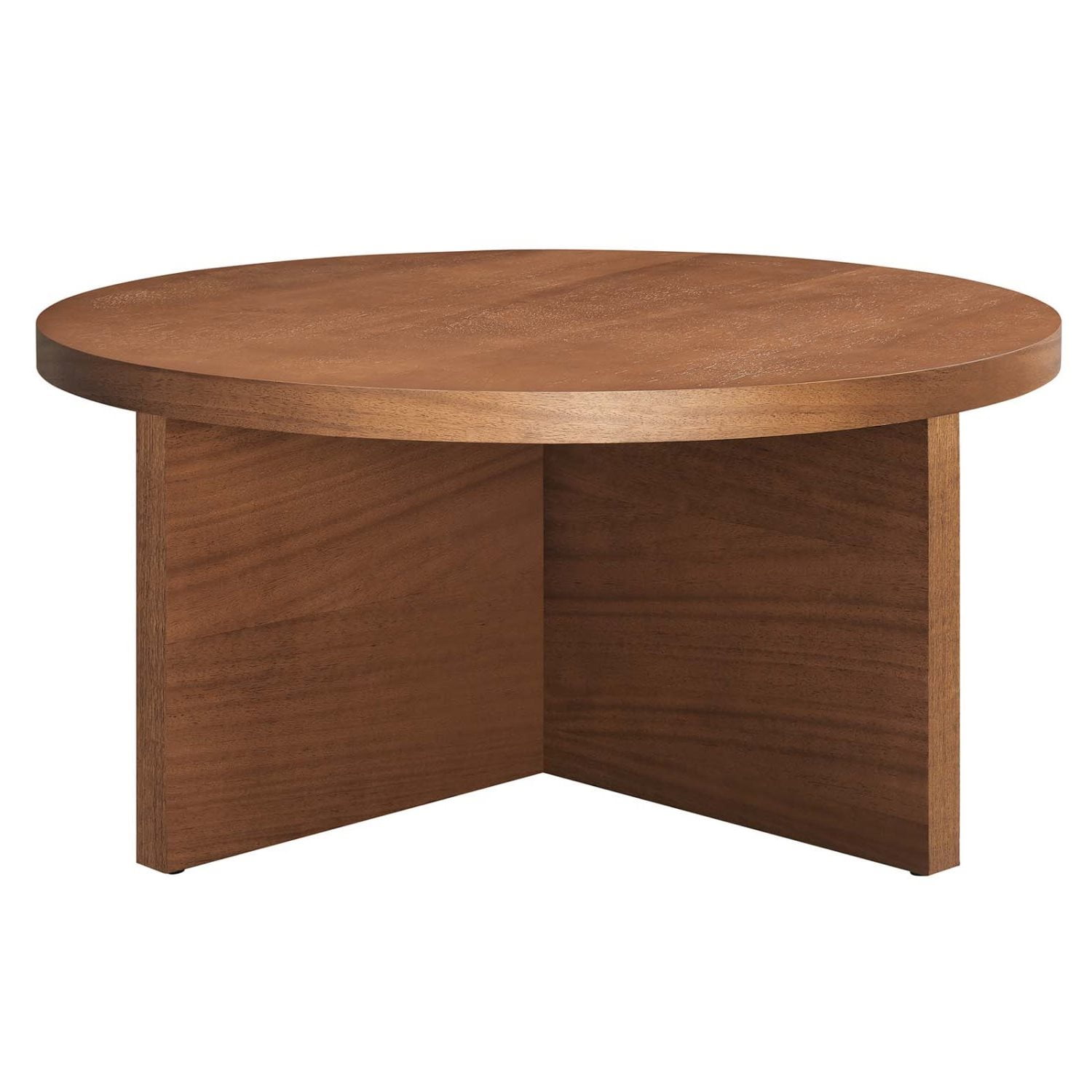 Coffee Sofa Side Table, Walnut, Wood, Round, Living Kitchen Cafe Bistro ...