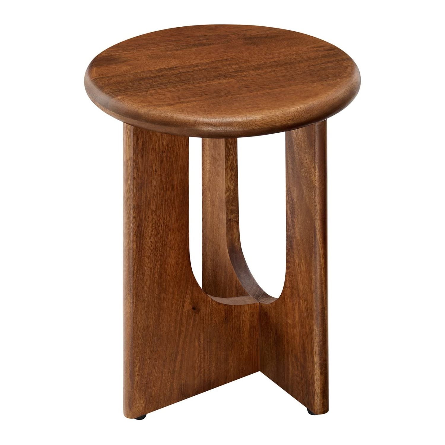 Coffee Sofa Side Table, Walnut, Wood, Round, Living Kitchen Cafe Bistro ...