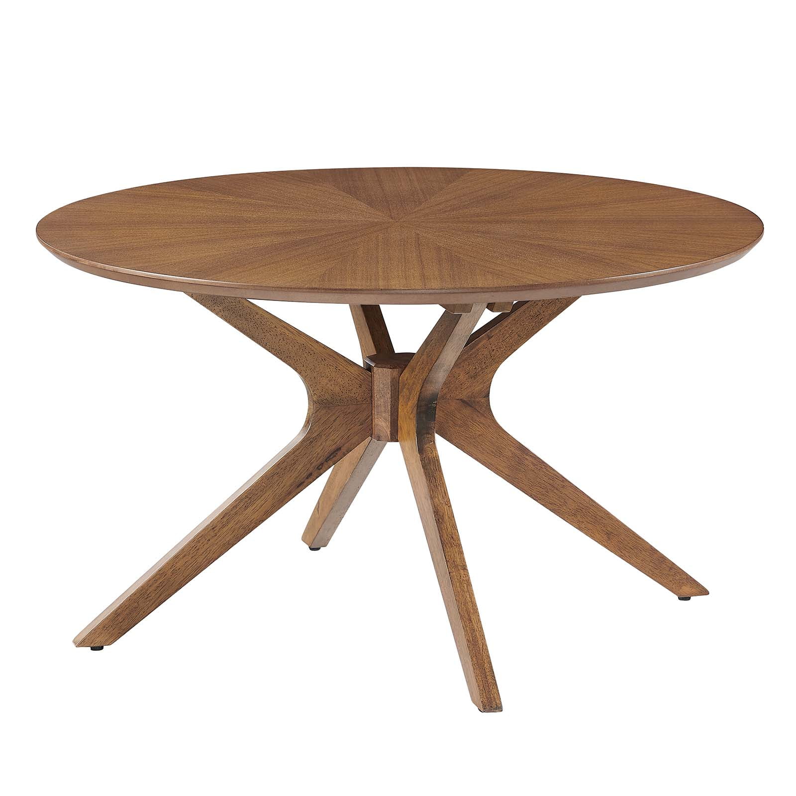 Coffee Sofa Side Table, Walnut, Wood, Round, Mid Century Living Lounge ...