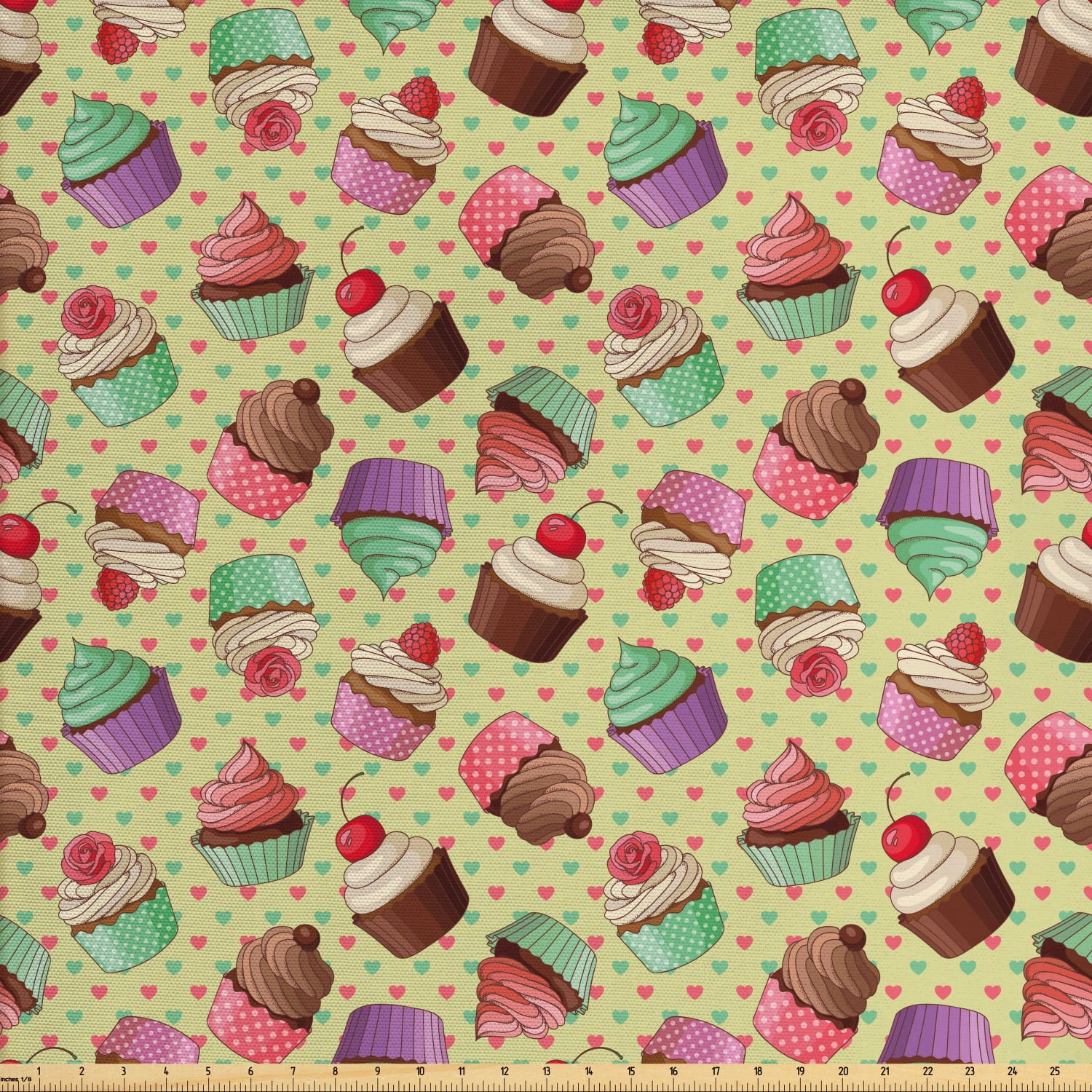 Ambesonne Colorful Fabric by the Yard Upholstery, Bakery Polka Dots, 2 ...