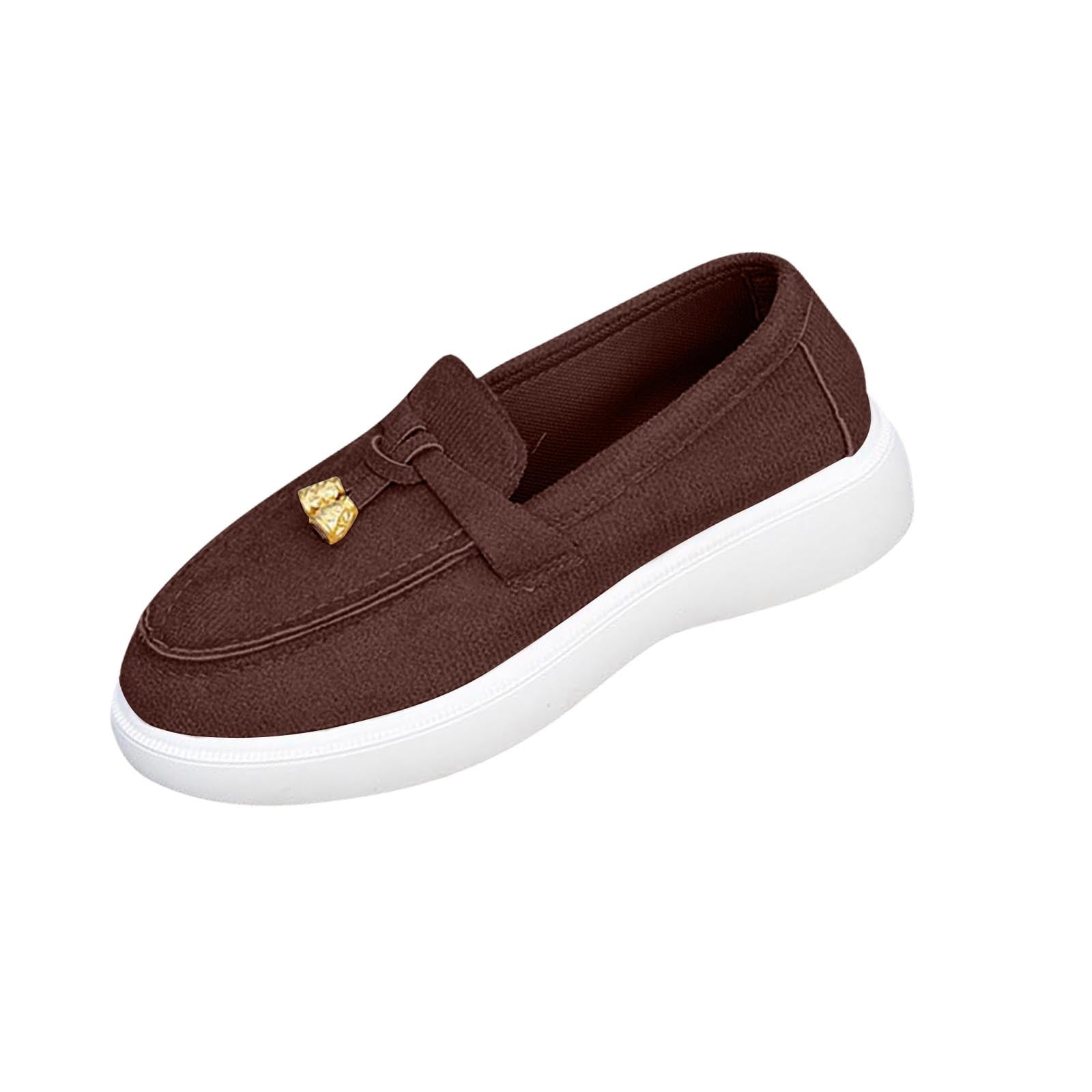 Coffee Soft Ladies Casual Slip-On Loafers Plus Size Spring Summer ...
