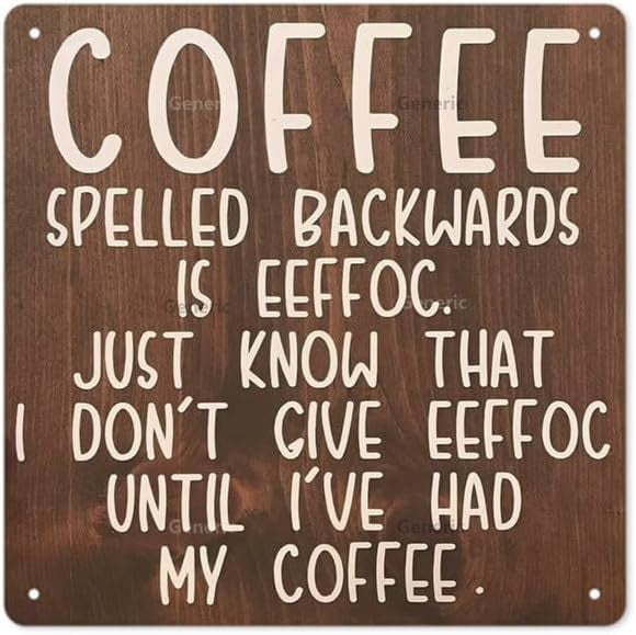 Coffee Spelled Backwards Funny Coffee Signs Coffee Bar Decor Cafe ...