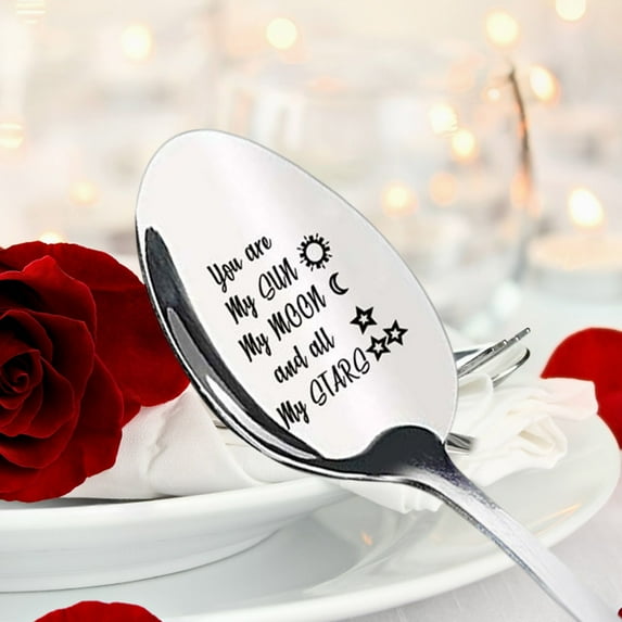 Coffee Spoon - 7.5" Stainless Steel Dessert & Ice Cream Spoon, Letter ...