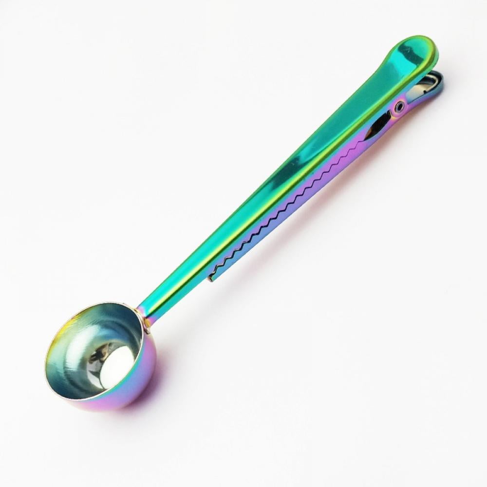 Coffee Spoon with Bag Clip, 2 in 1 Coffee Beans Spoon Food Storage ...