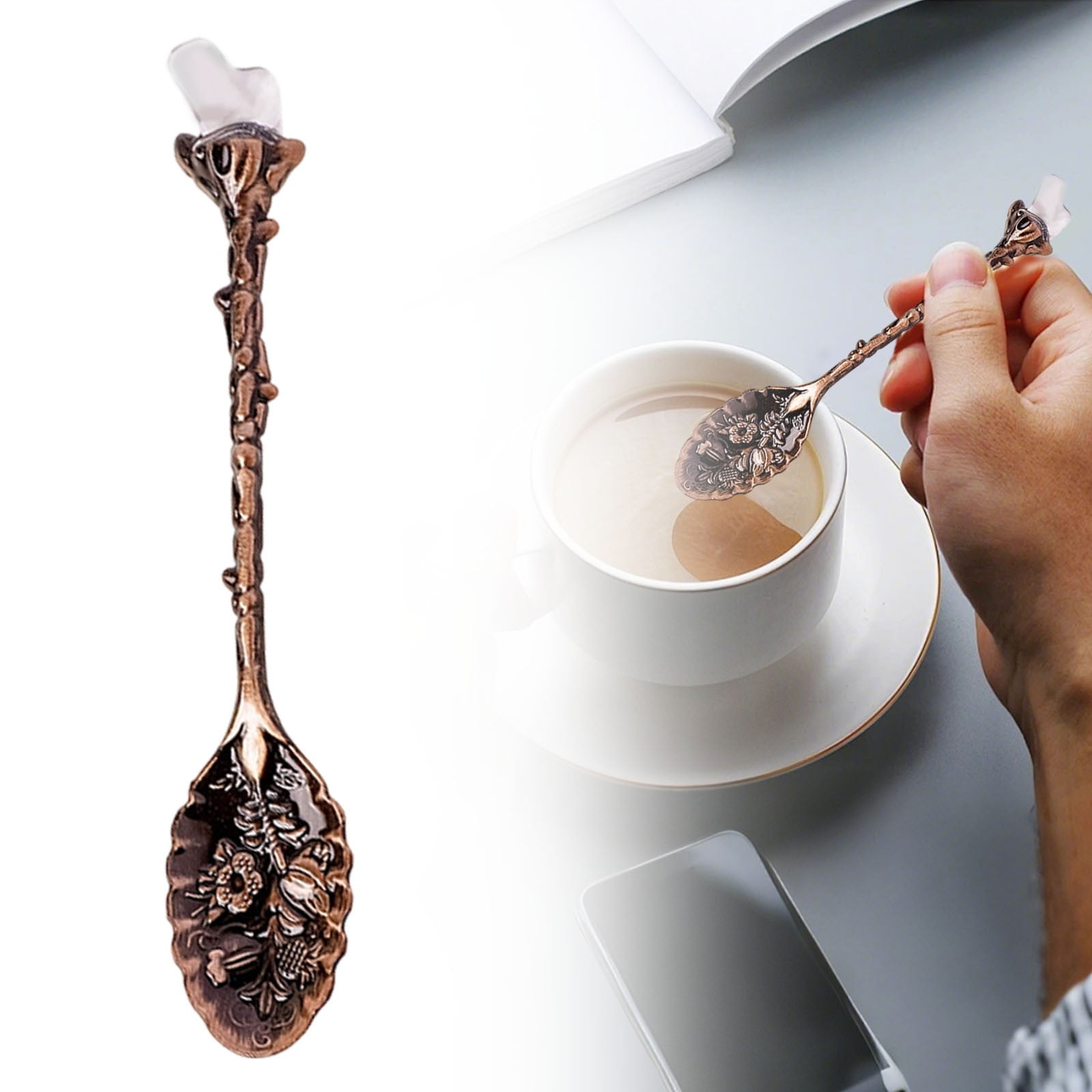 Coffee Spoon Dessert Spoon Crystal Vintage Pattern Shaped Espresso ...