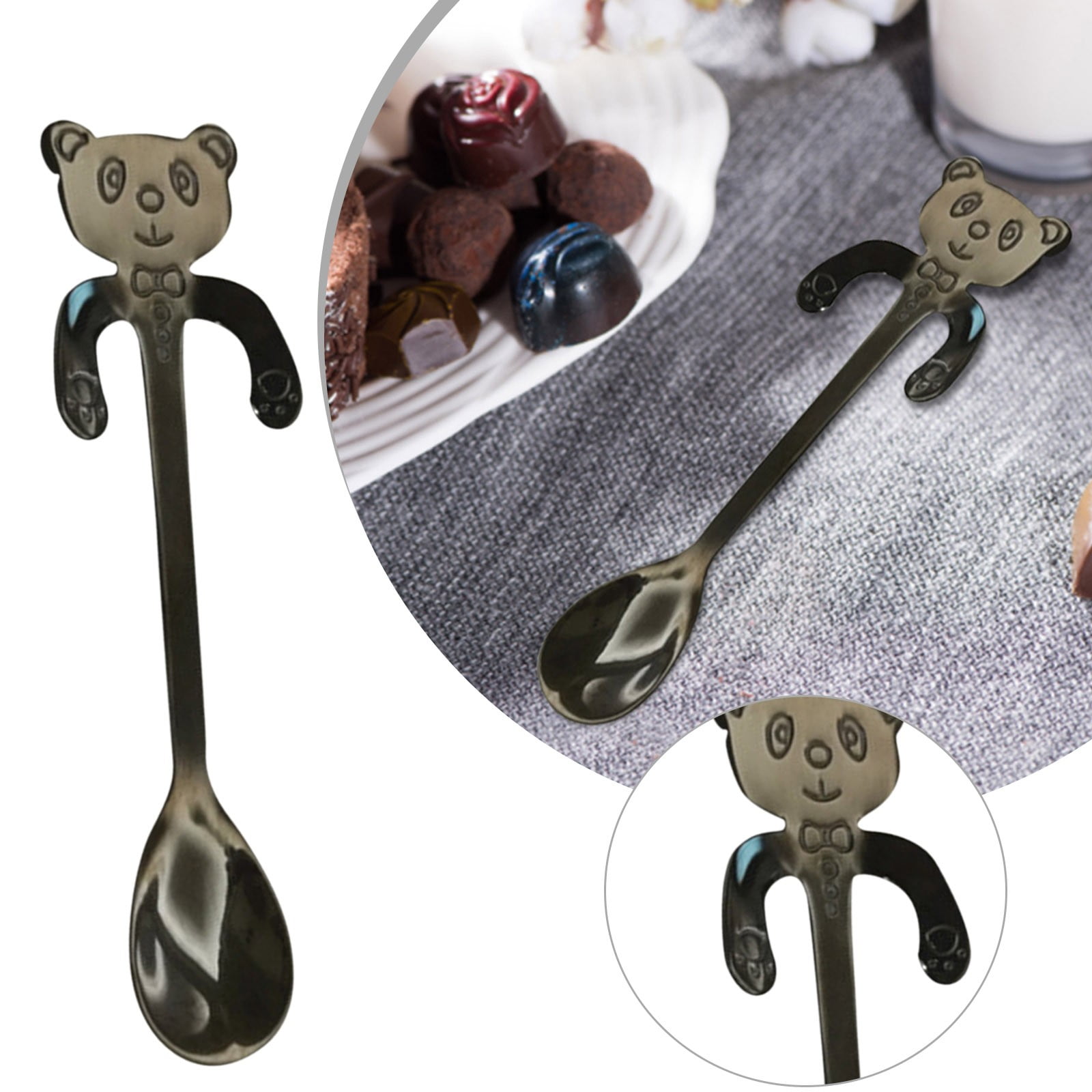 Coffee Spoon Mini Bear Hugging Spoon Tea Soup Sugar Dessert Seasoning ...