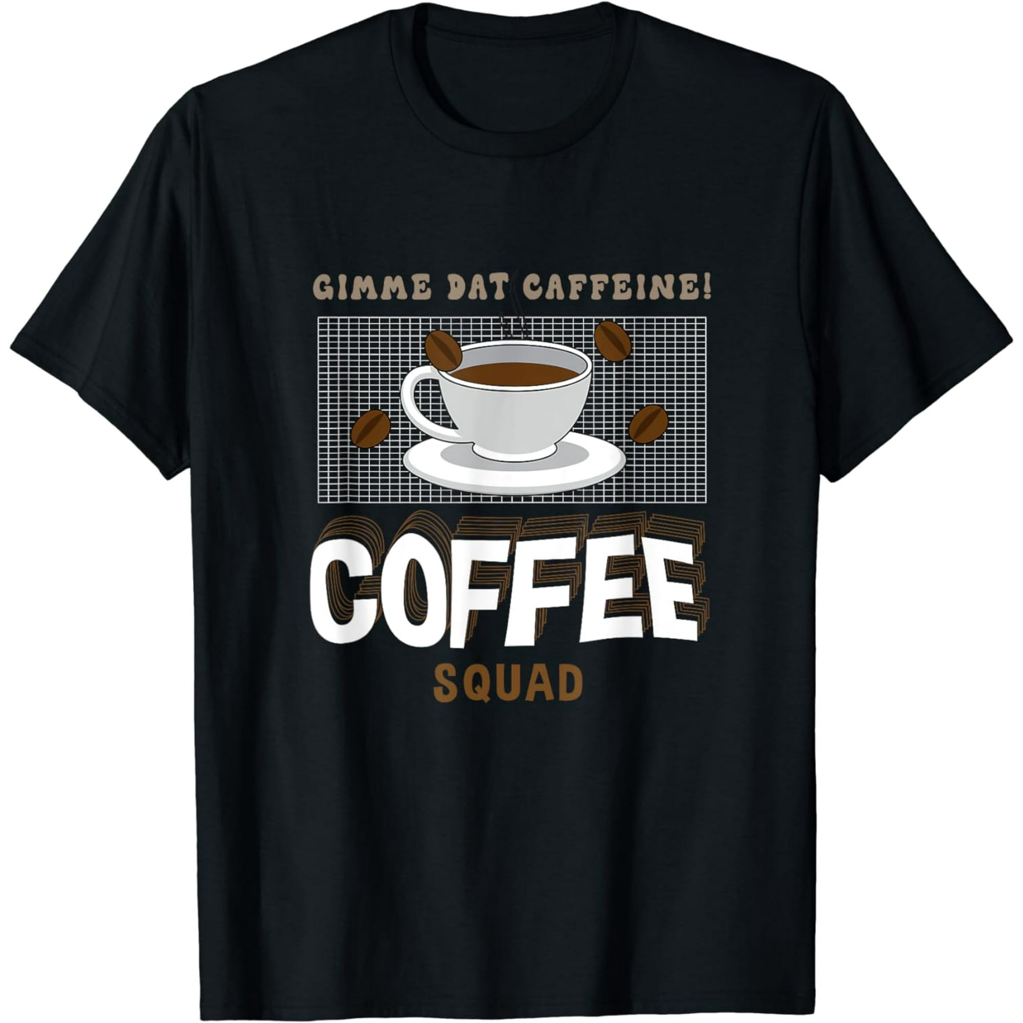 Coffee Squad Ironic Saying Caffeine Monday Office T-Shirt - Walmart.com