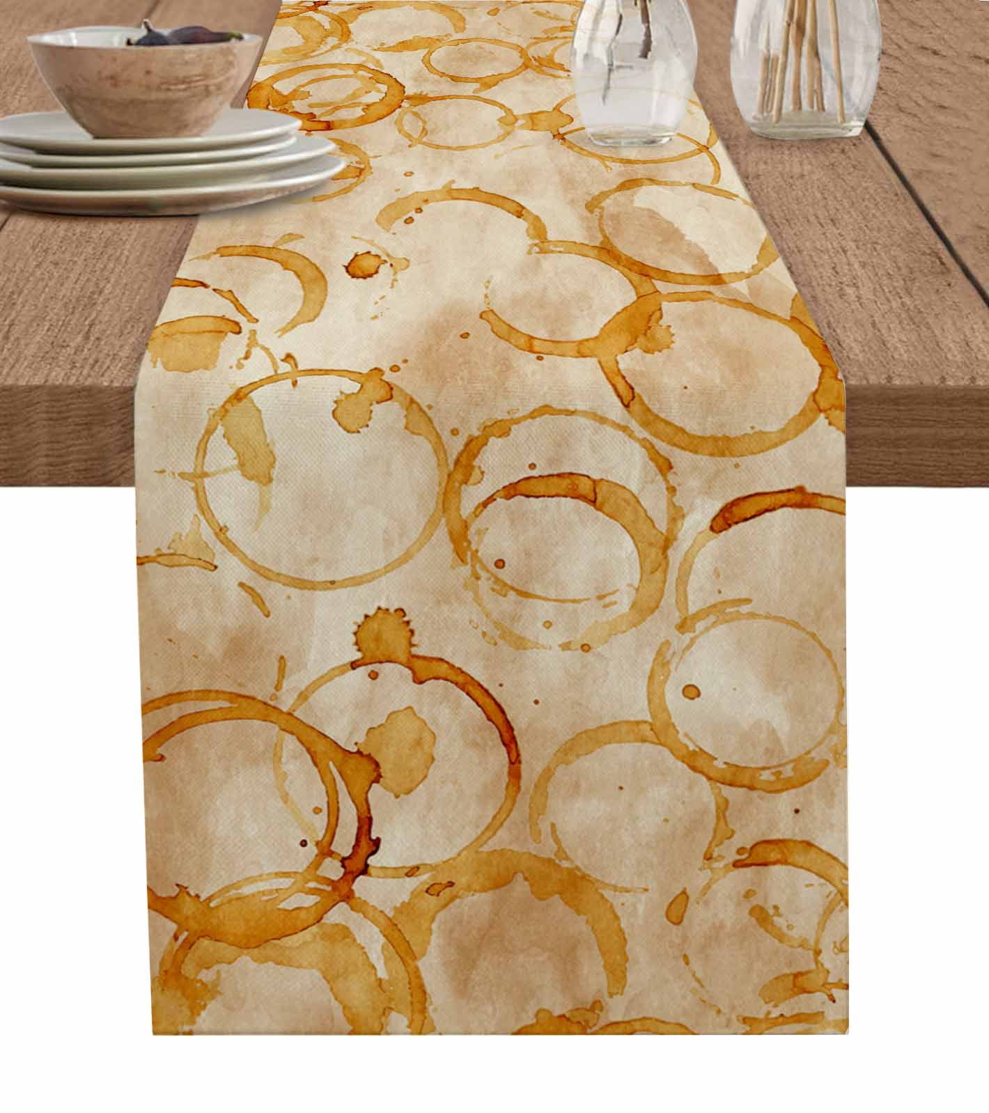Coffee Stains With Brown Texture Table Runner ration Home r Dinner ...