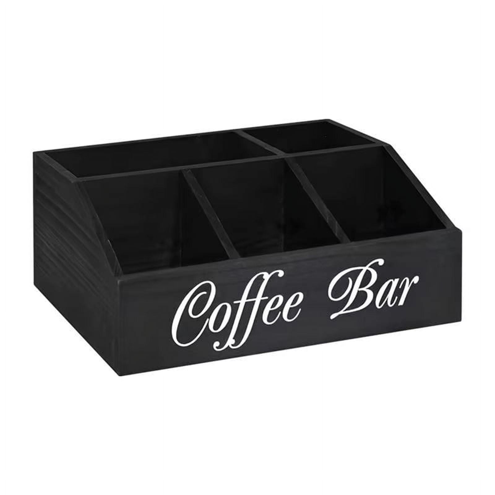 Coffee Station Counter Organizer Countertop Wooden Basket Holder Wood ...
