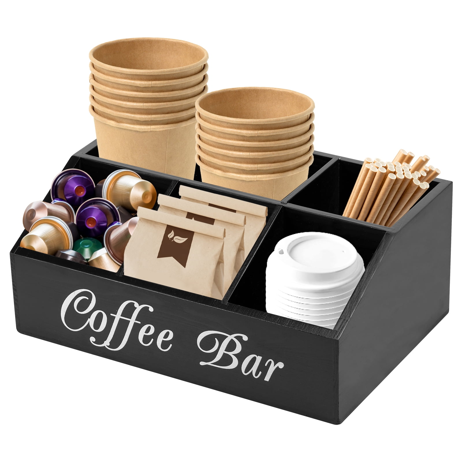 Coffee Station Organizer 5 Compartments Coffee Bar Accessories ...