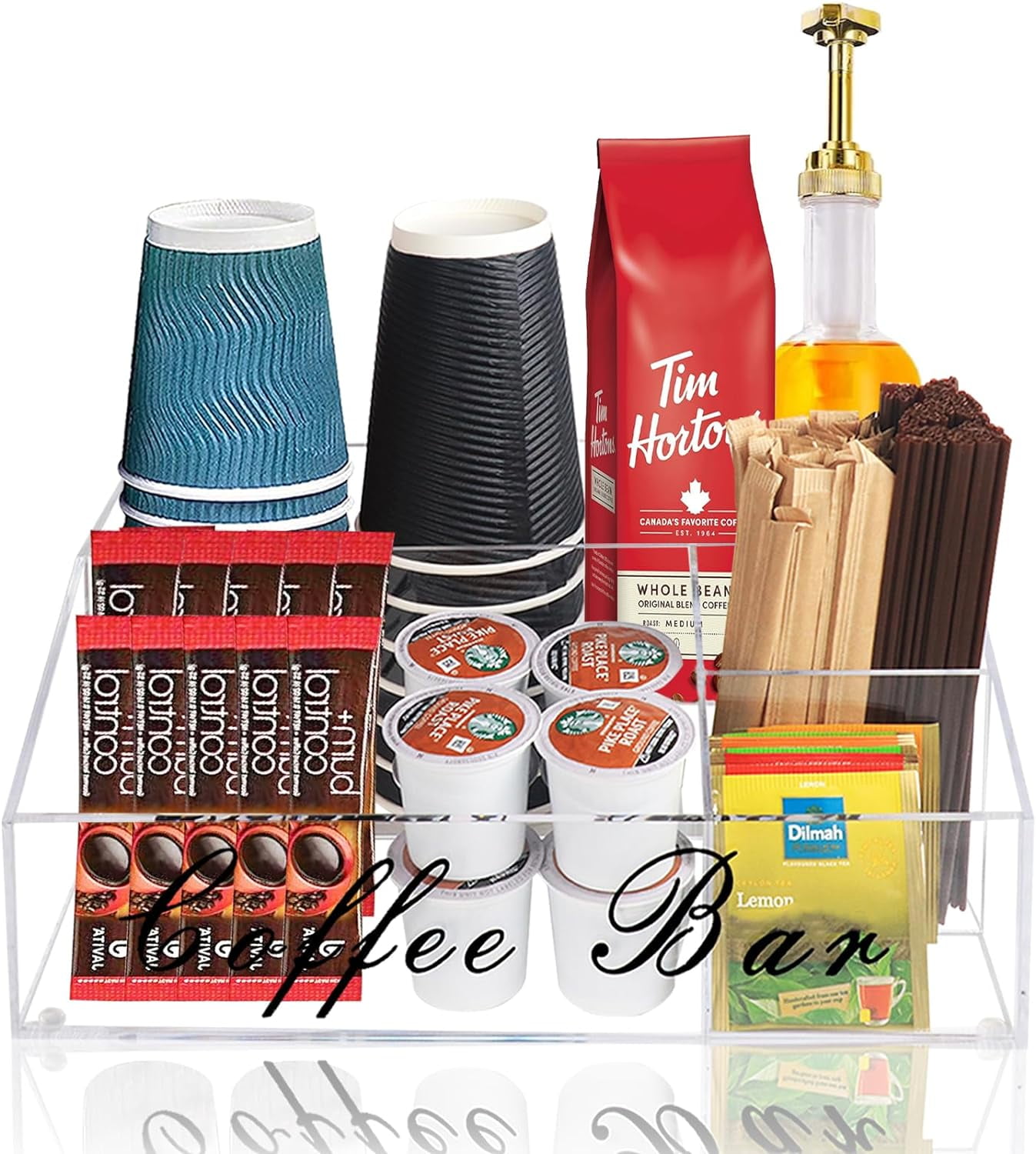 Coffee Station Organizer Coffee Bar Essentials Condiment Pod Storage ...