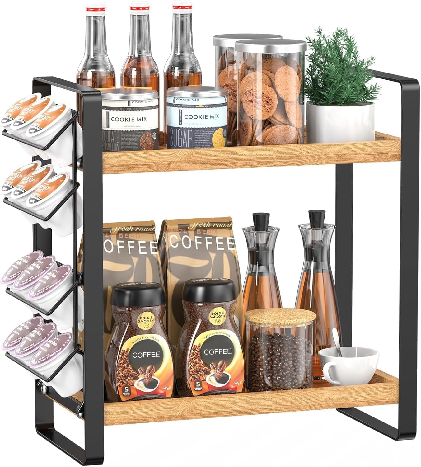 Coffee Station Organizer for Counter,Condiment Storage Caddy for ...
