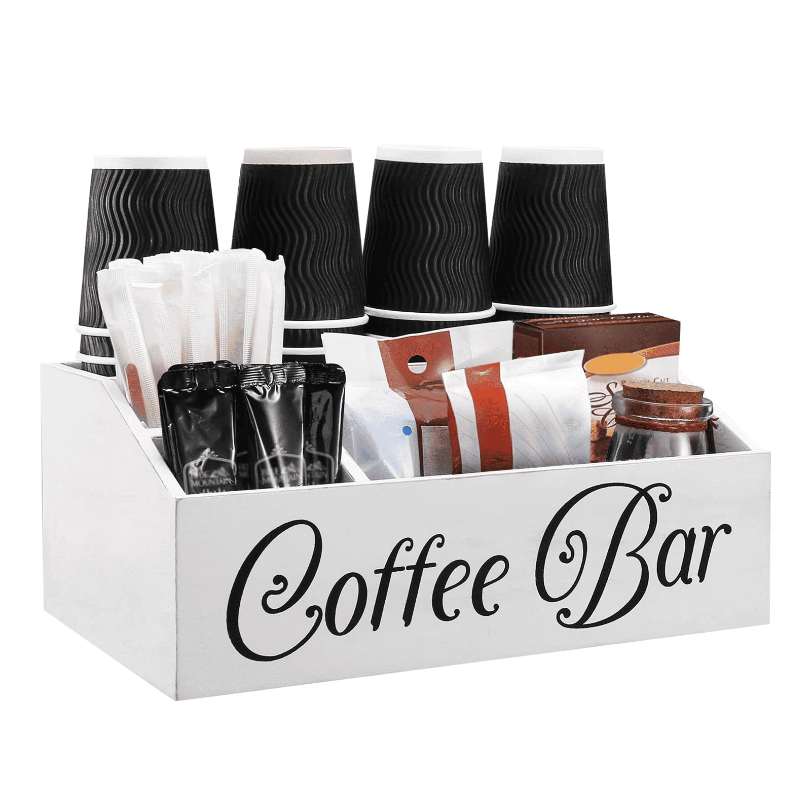 Wooden Coffee Station Organizer, Coffee Bar Accessories For Countertop ...