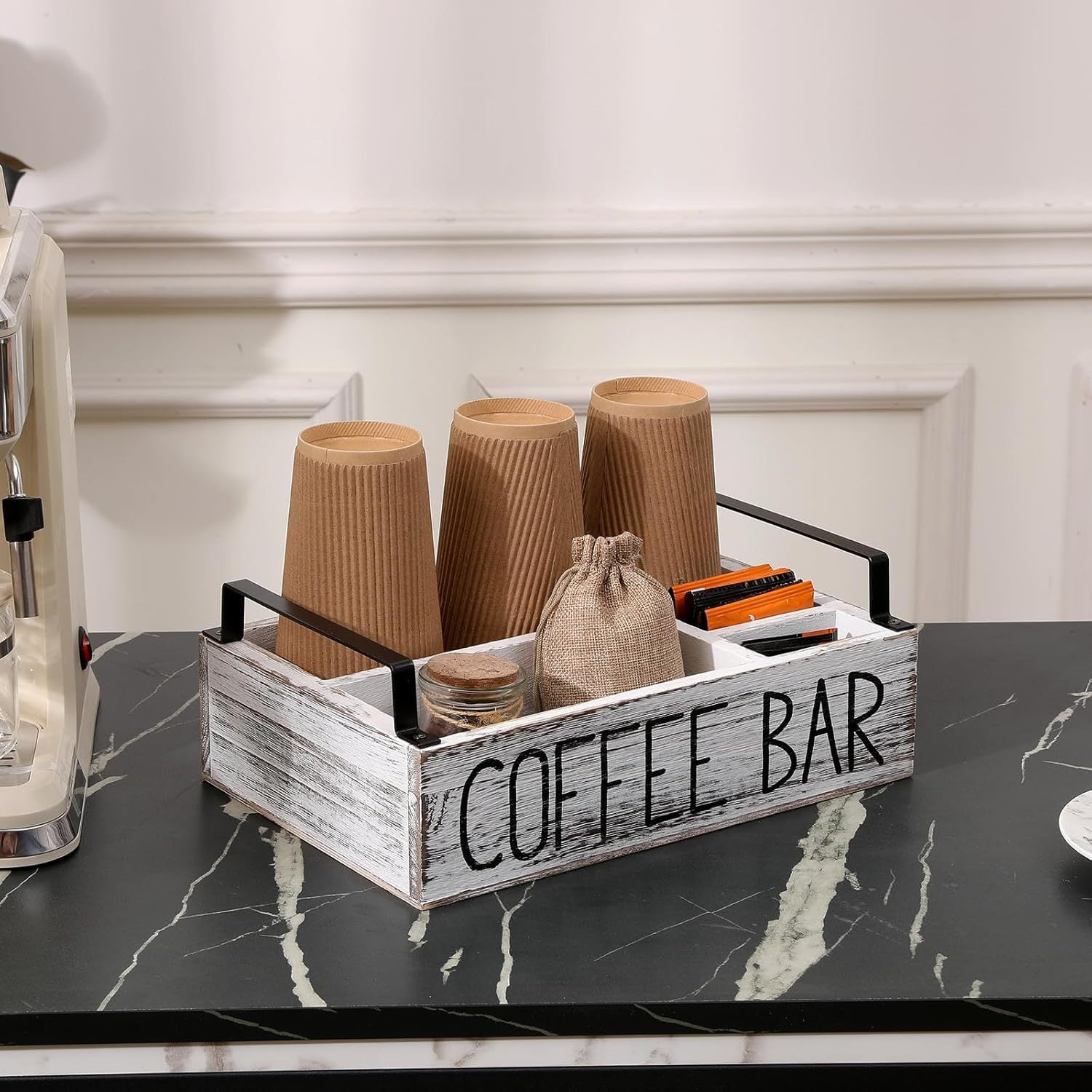 Coffee Station Organizer Wooden Coffee Pod Holder and Bar Accessories ...