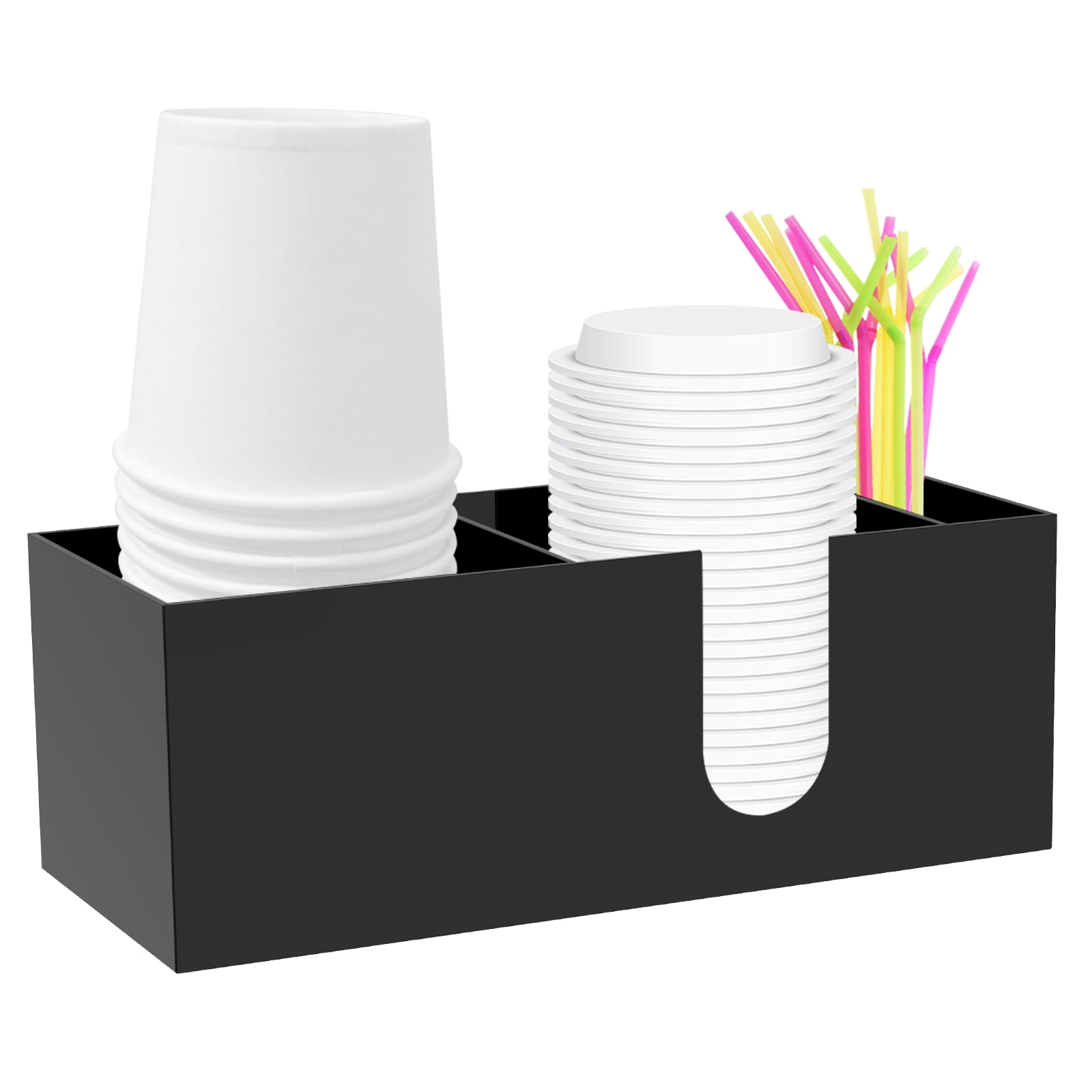 Coffee Station Organizer for Cup and Lid Storage Box Acrylic Coffee Bar ...