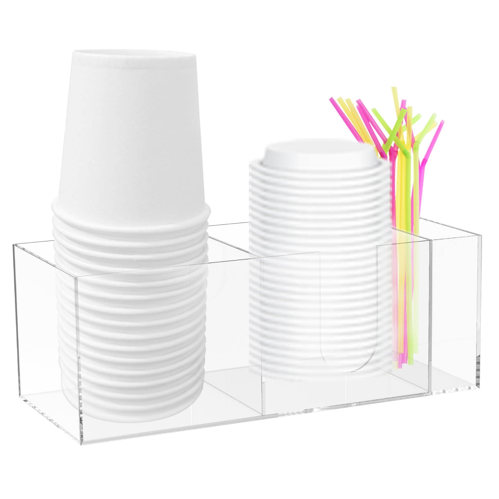 Coffee Station Organizer for Cup and Lid Storage Box Acrylic Coffee Bar ...