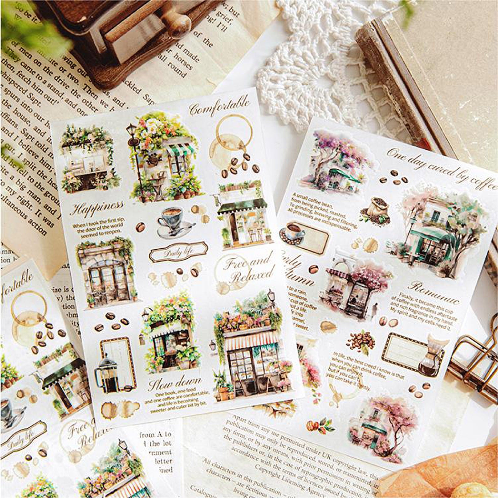 Coffee Stickers Set | PET Material Waterproof Scrapbook Stickers ...
