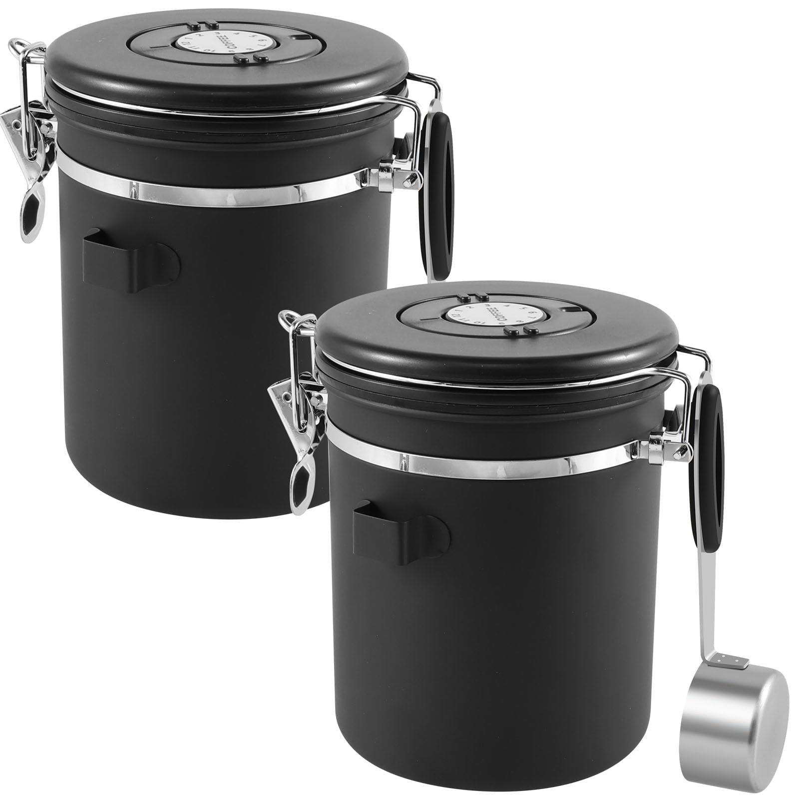 Coffee Storage Canister 1.5L Double Airtight Coffee Beans Container ...