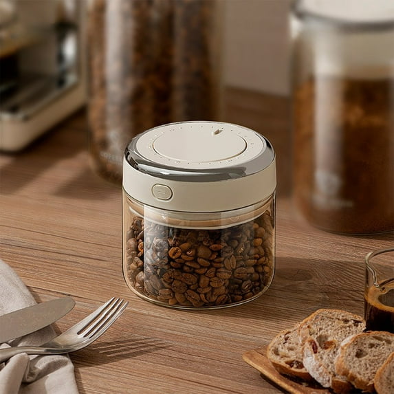 Coffee Storage Canister, Airtight Coffee Bean & Powder Sealer Jar, Food ...