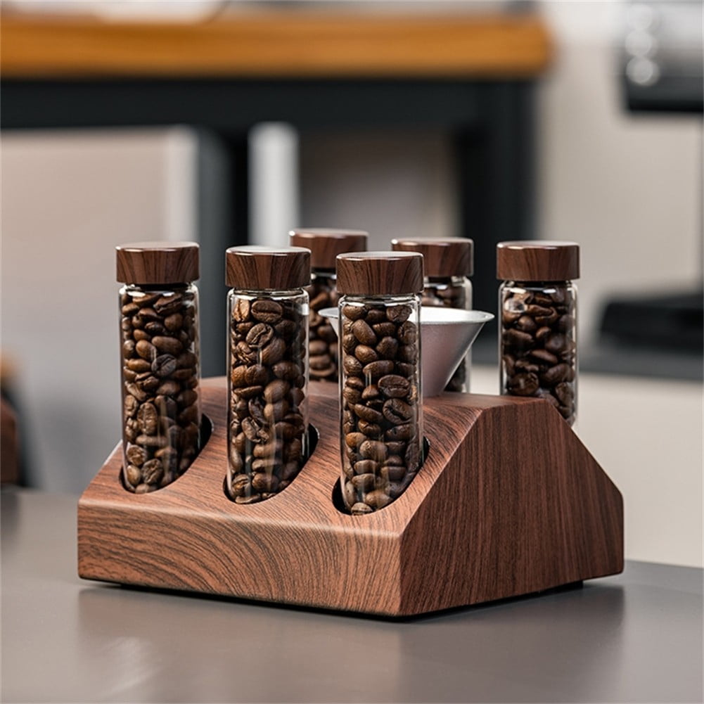 Coffee Storage Rack Single Dose Containers Display Stand With Hopper 6 ...