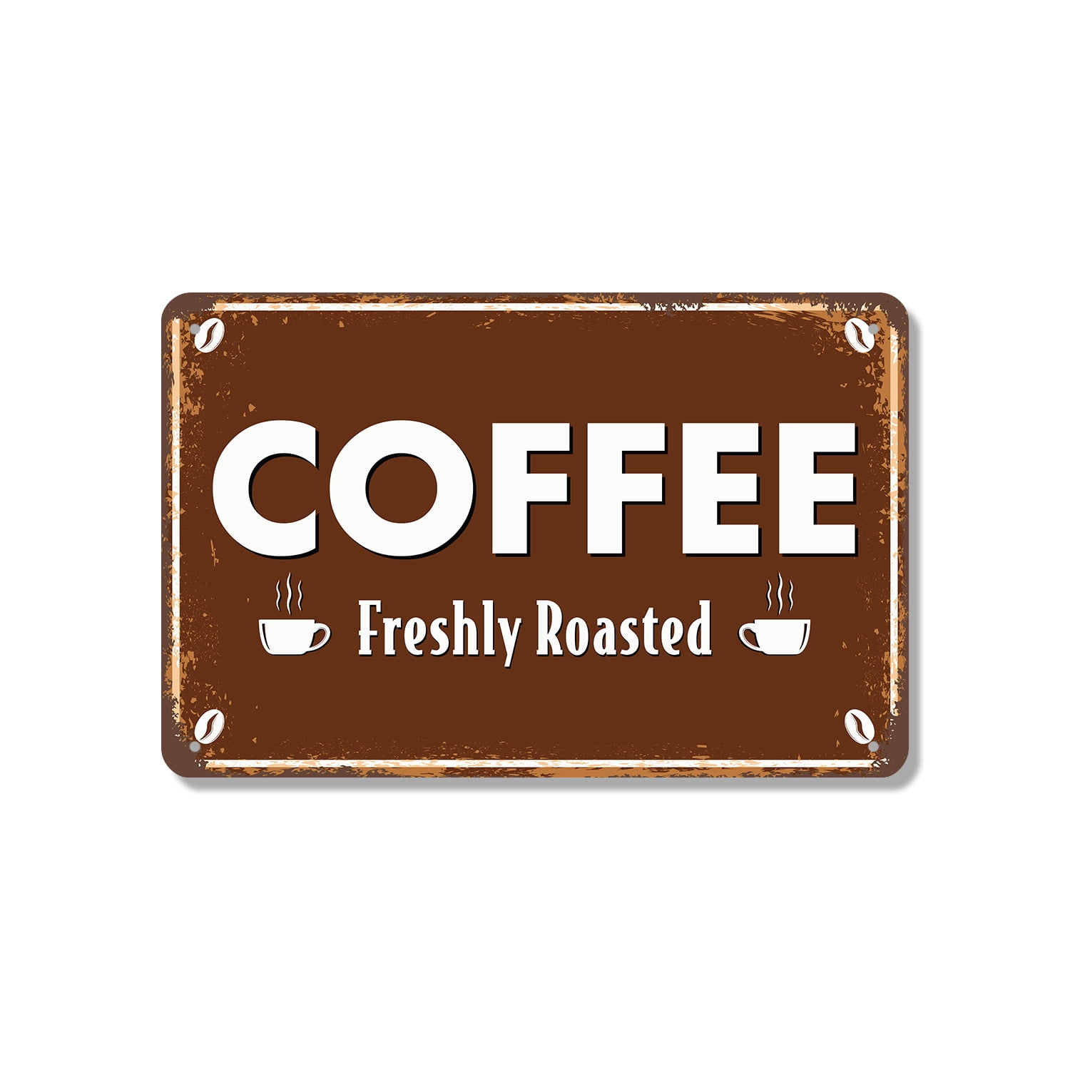 Coffee Street 7 Inch x 10 Inch Novelty Aluminum Metal Sign Brewed Here ...