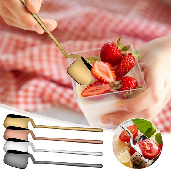 Coffee With Stylish Stainless Steel Spoon Set , Gold Tea Spoons, Mini ...