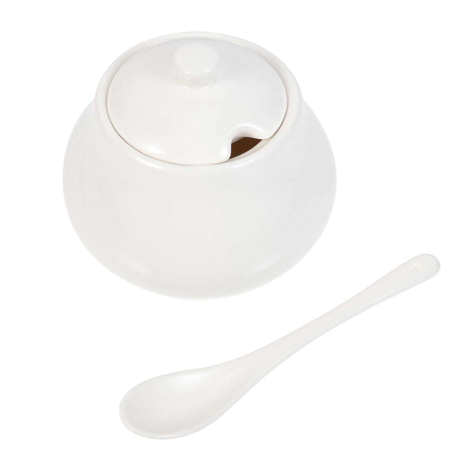 Coffee Sucrier Salt Shaker Ceramic Mug Sugar Holder Spice Jar White ...