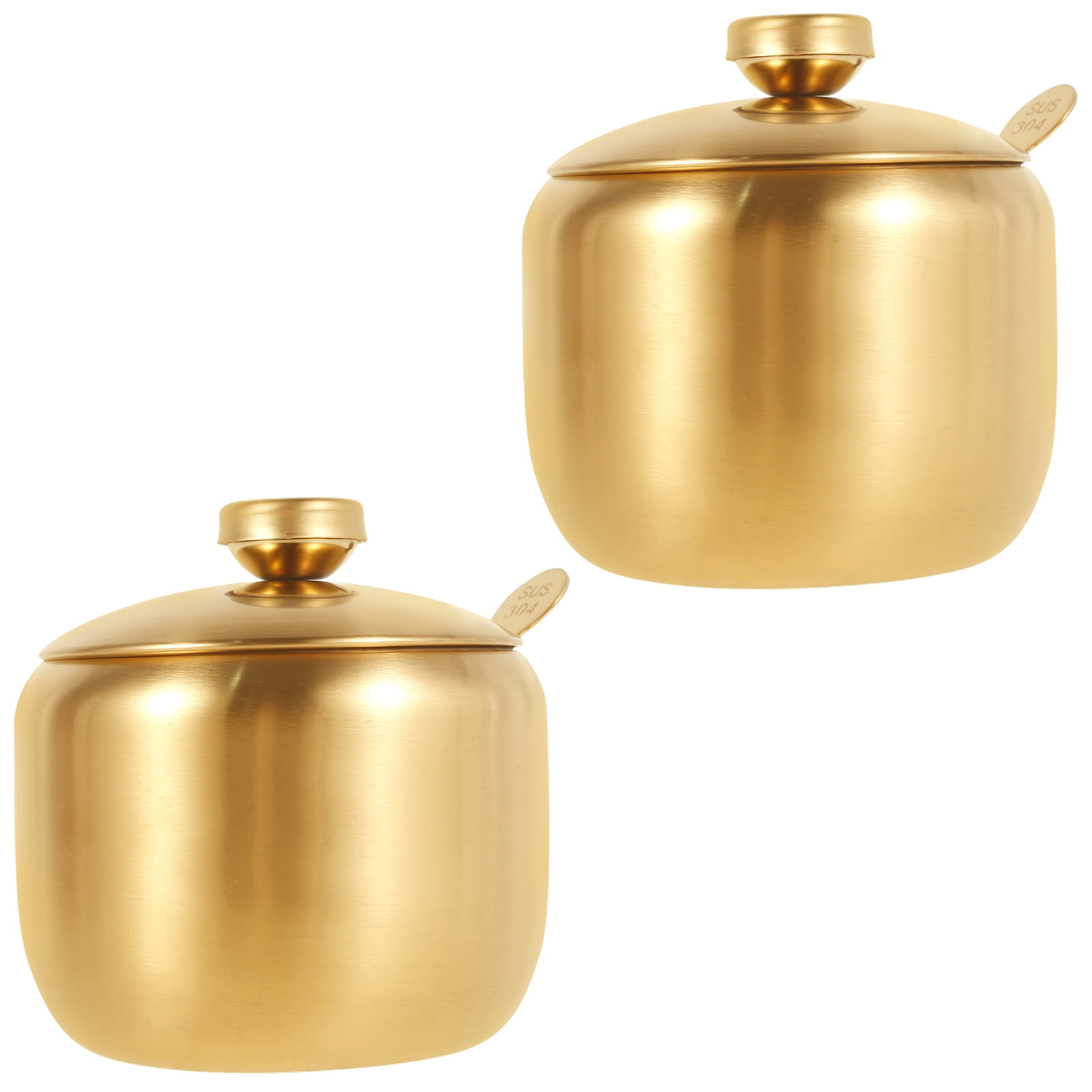 Coffee and Sugar Dispenser Stainless Steel Gold Container Jar Sturdy ...