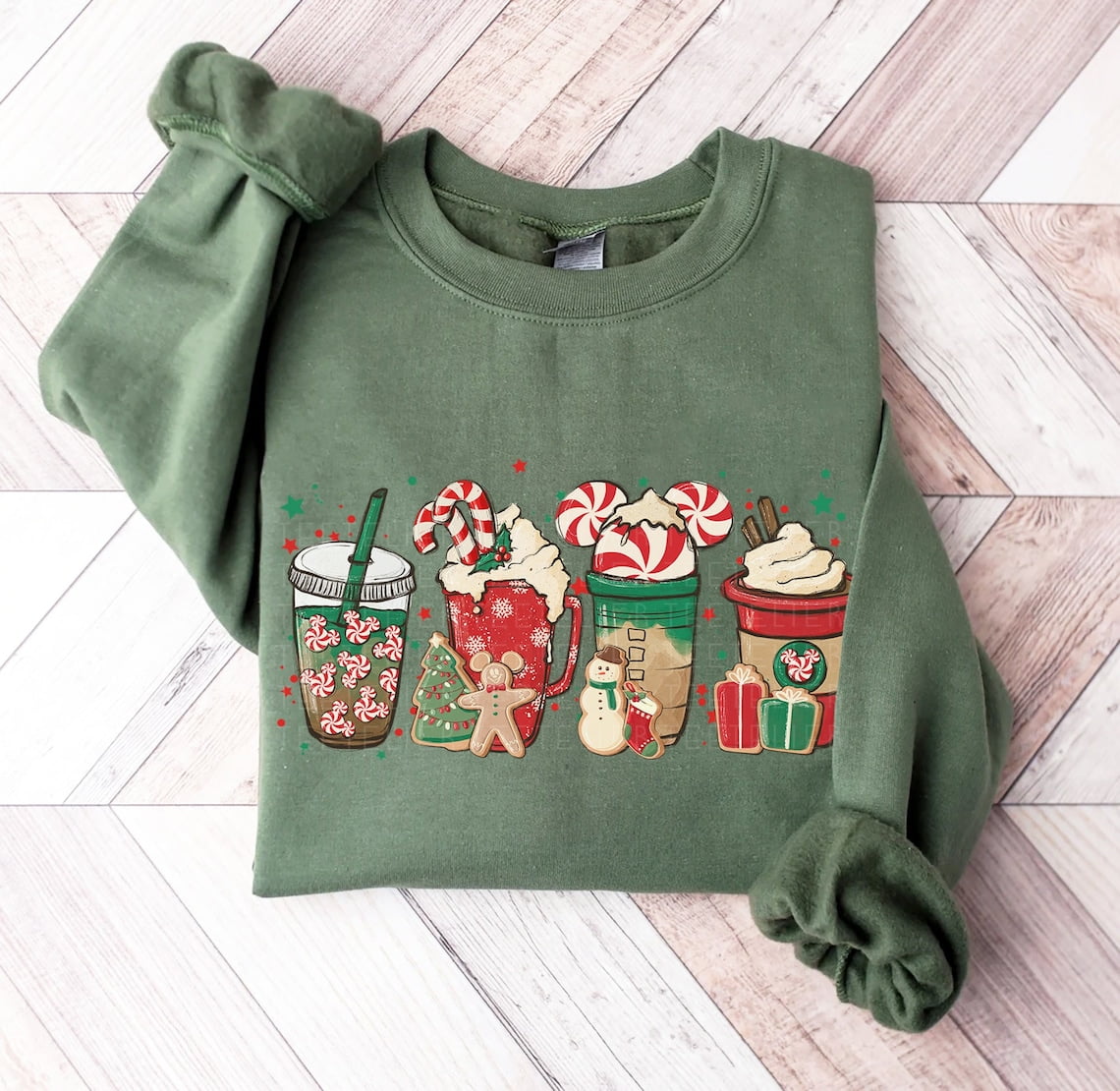Coffee Sweatshirt Peppermint Latte Shirt Mouse Ears Coffee Lover Shirt ...