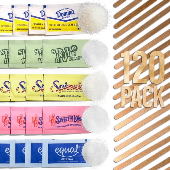 Shop Square, Coffee Sweetener Packets, 120 Count, Variety Assortment ...