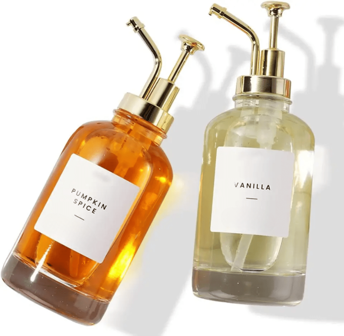 Walmart Coffee Syrup Pump Dispenser, Glass Bottle, 16.9 oz 500 ml, Pour ...