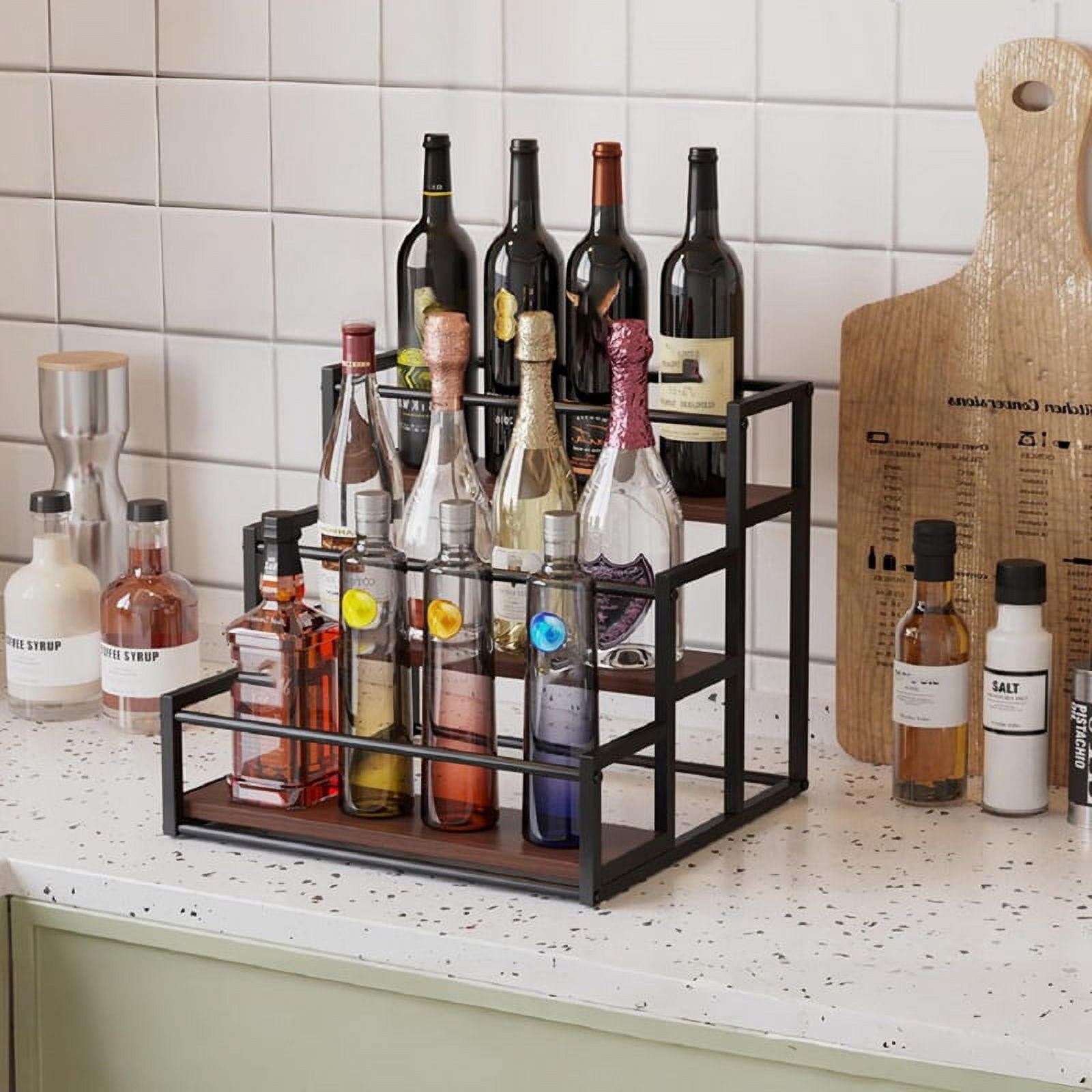 Coffee Syrup Rack 3-Storey Storage Rack Wine Rack Wine Rack Kitchen ...