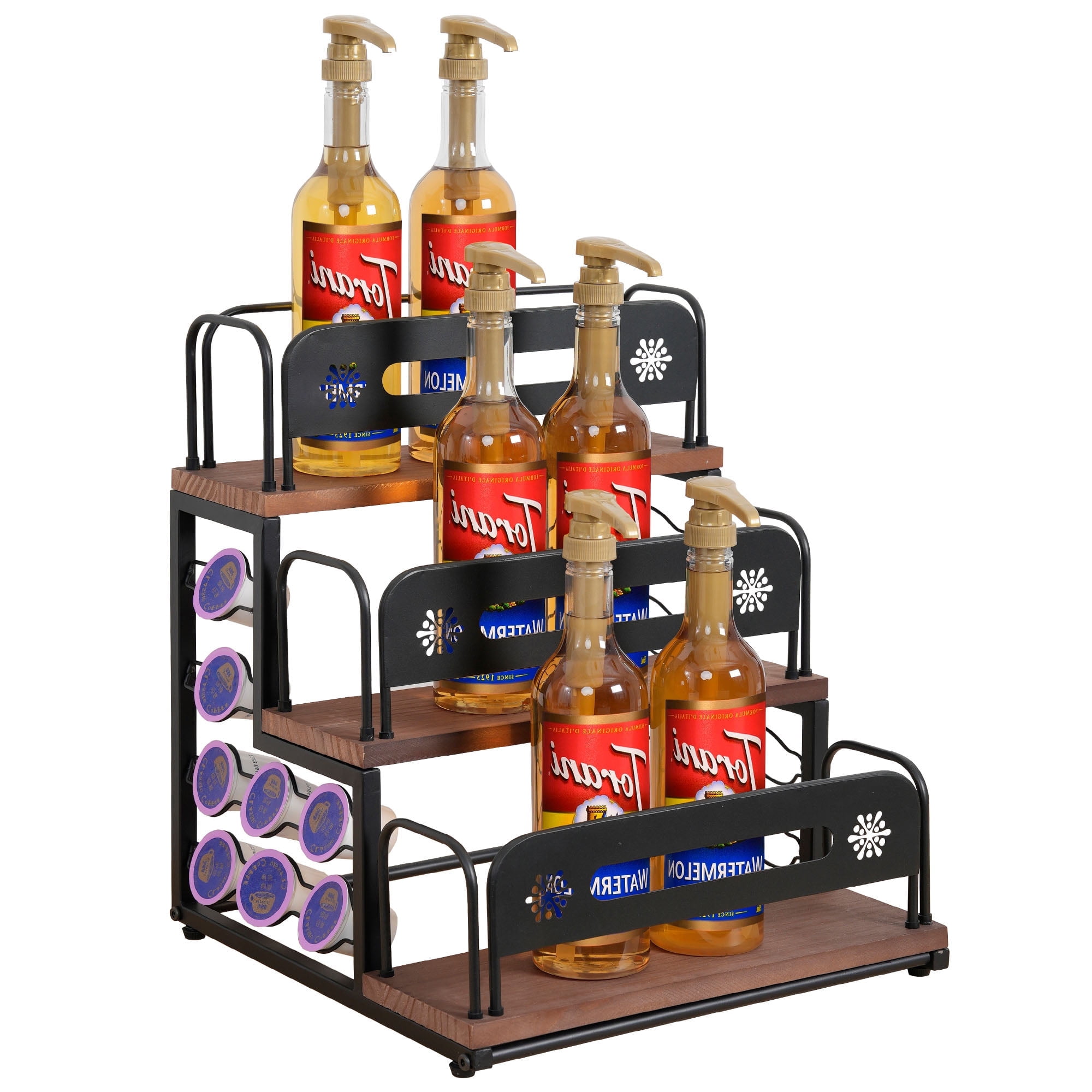 Coffee Syrup Rack Organizer, 12 Bottles Coffee Syrup Holder Stand with ...