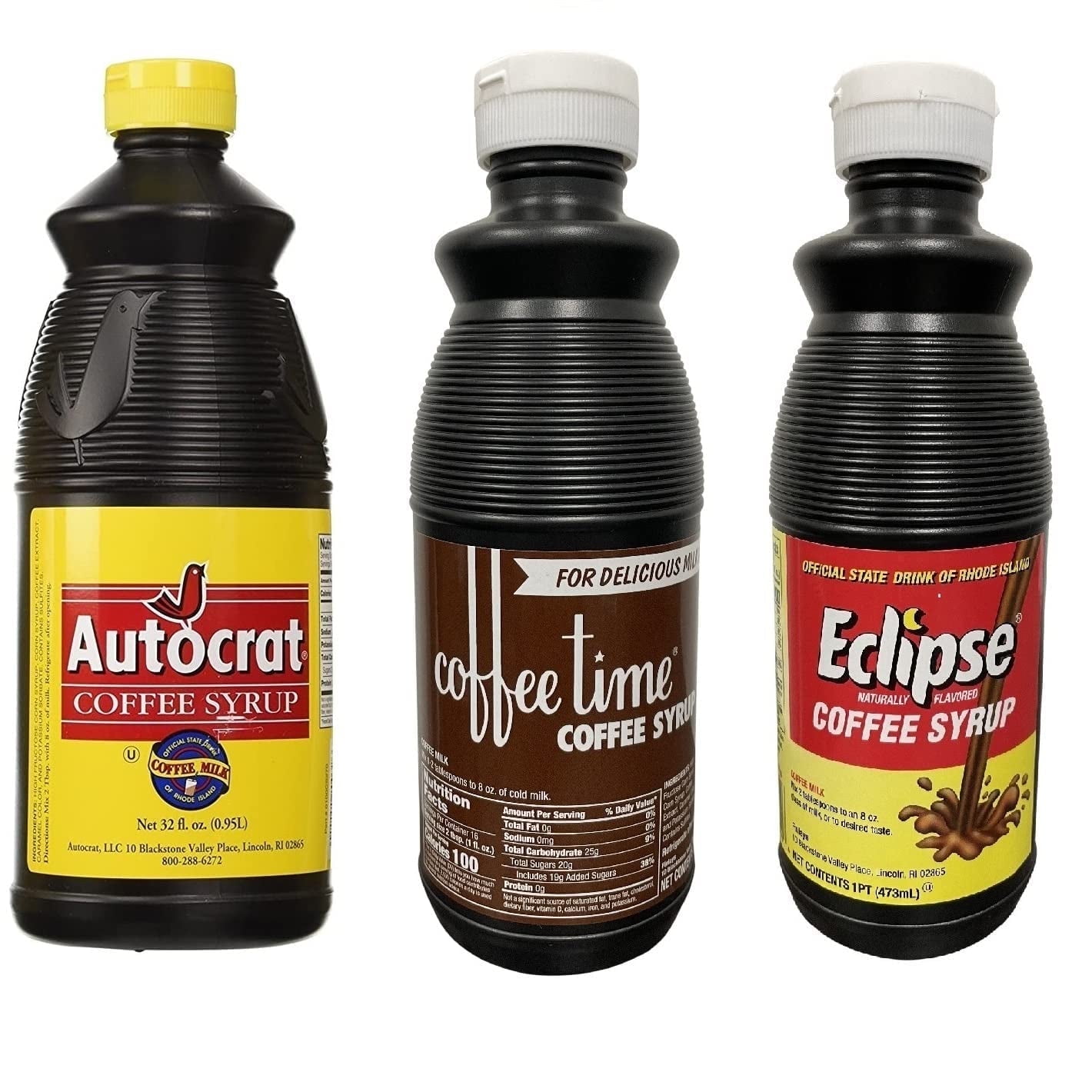 Coffee Syrup Sample Pack (1 Autocrat 32 Oz, 1 Eclipse 16 Oz and 1 ...