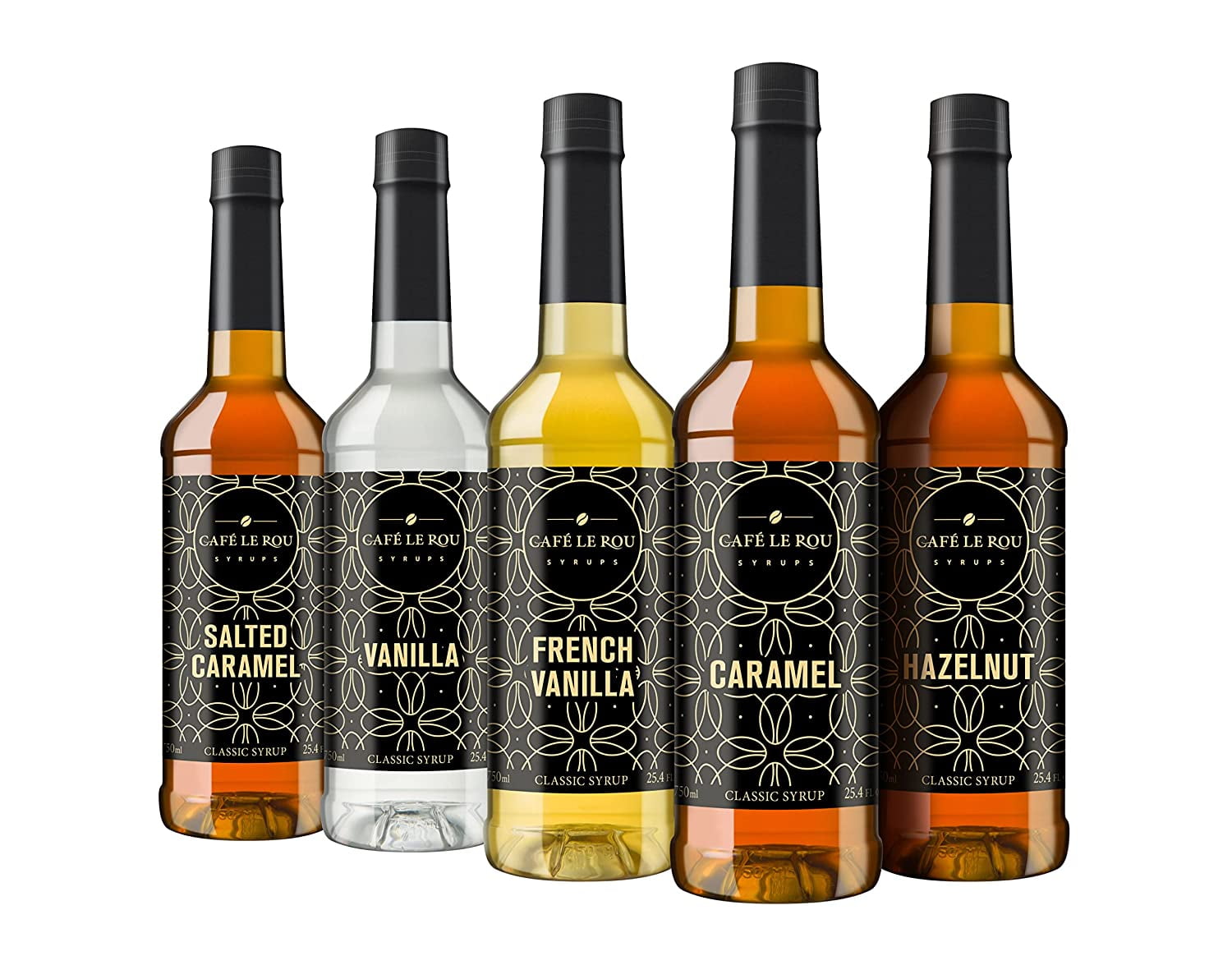 Coffee Syrup Variety 5-Pack- 25.4 Oz Coffee Flavoring Syrup - Vanilla ...