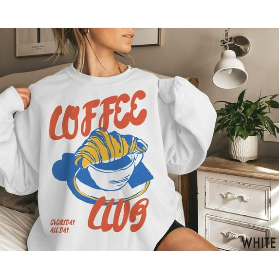 Coffee T-Shirt, Coffee Club T-Shirt, Coffee Lover, Coffee Crewneck ...