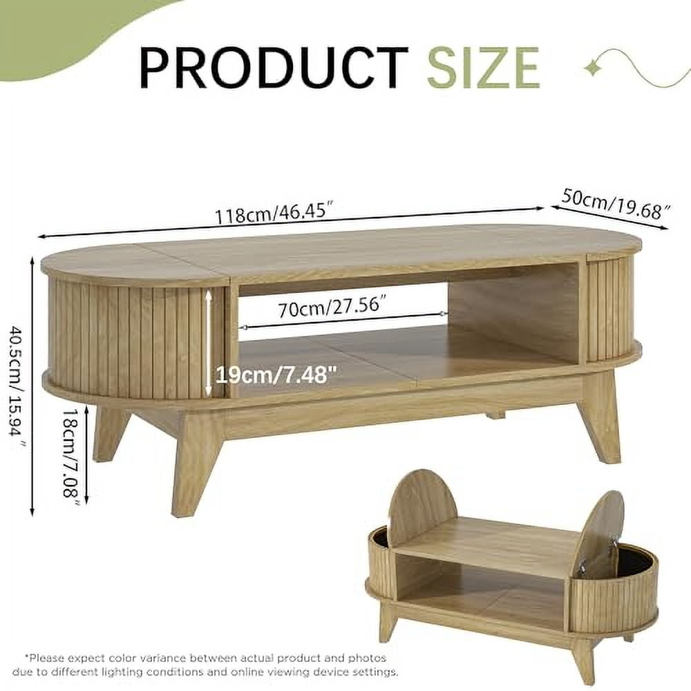 Coffee Table with 2 Hidden Storage,Mid Century Modern Coffee Table with ...