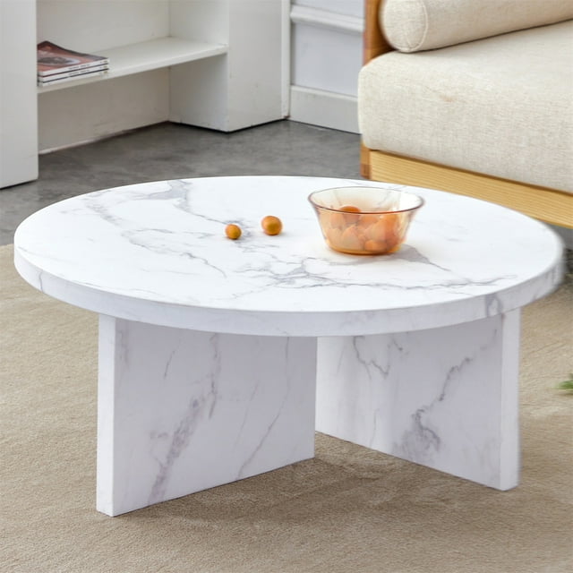 Coffee Table, 31.4-Inch White Center Table Coffee Table, White Mdf ...