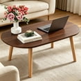 Coffee Table, 31.5" Modern Low Table with Solid Wood Legs, Floor Table ...
