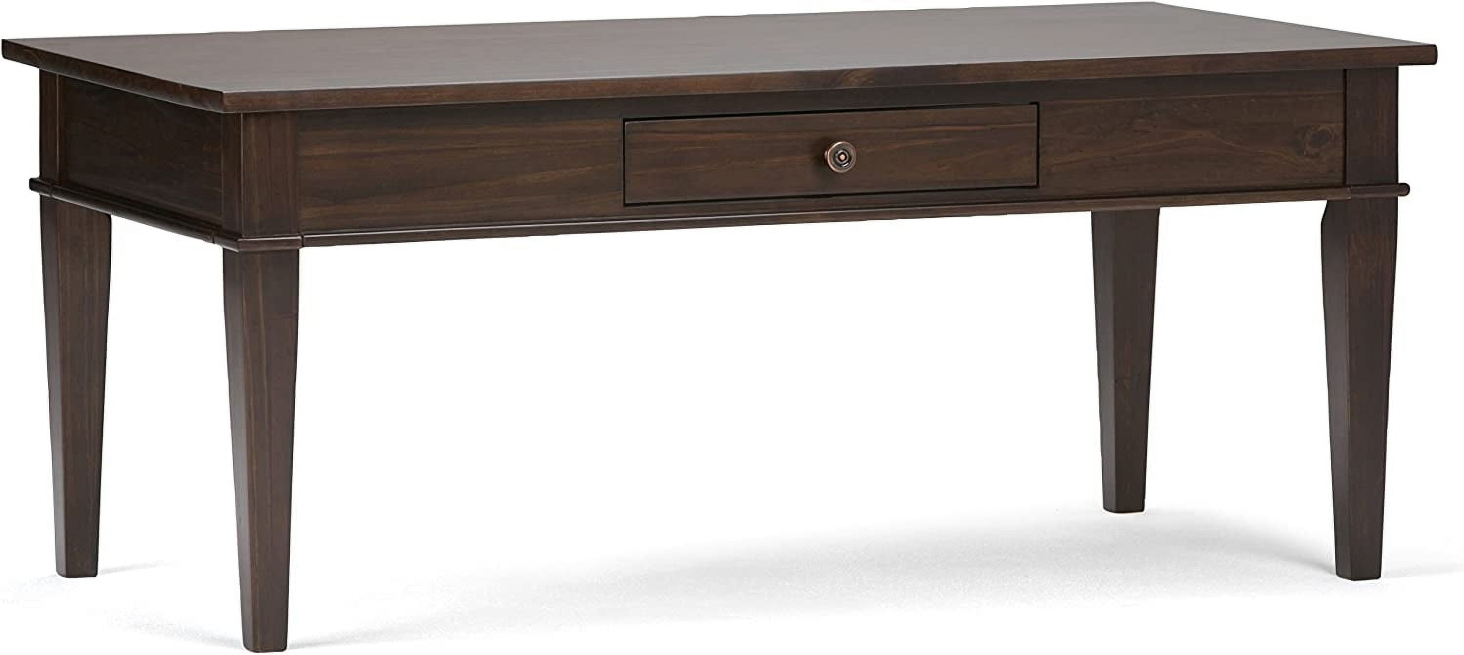 Coffee Table - 44 inch Wide Solid Wood Transitional Cocktail Table in ...