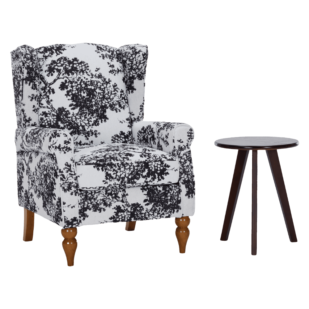 Coffee Table & Armchair Set, Vintage Luxury Style, Modern Wingback ...