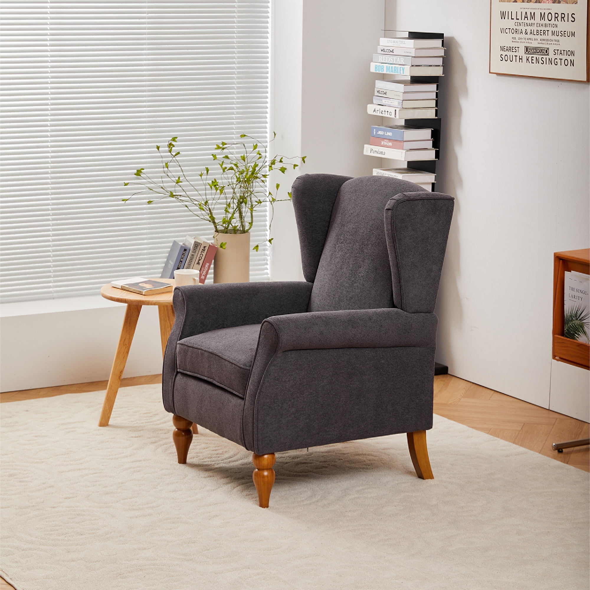 Coffee Table & Armchair Set,Vintage Luxury Style, a high-back reading ...