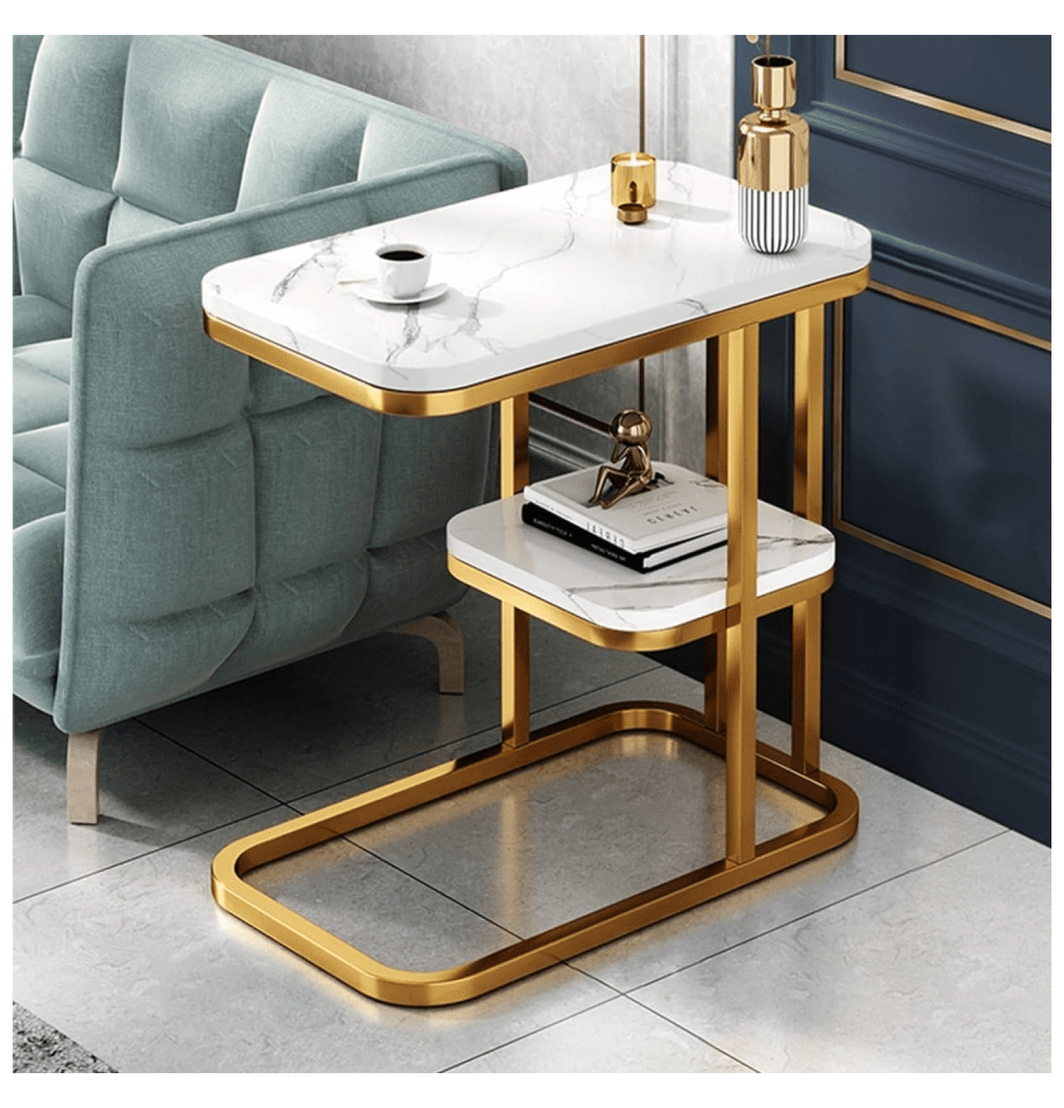 Coffee Table & Bedside Table - C - shaped Side Table for Sofa and Bed ...