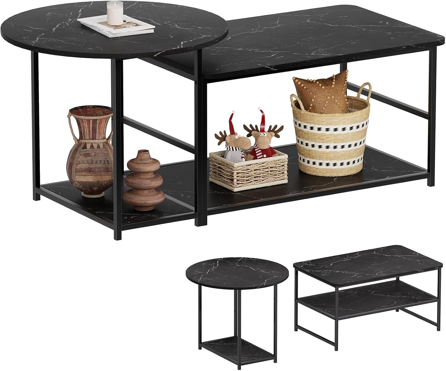 Coffee Table, Black Modern Coffee Tables for Living Room 2 in ...