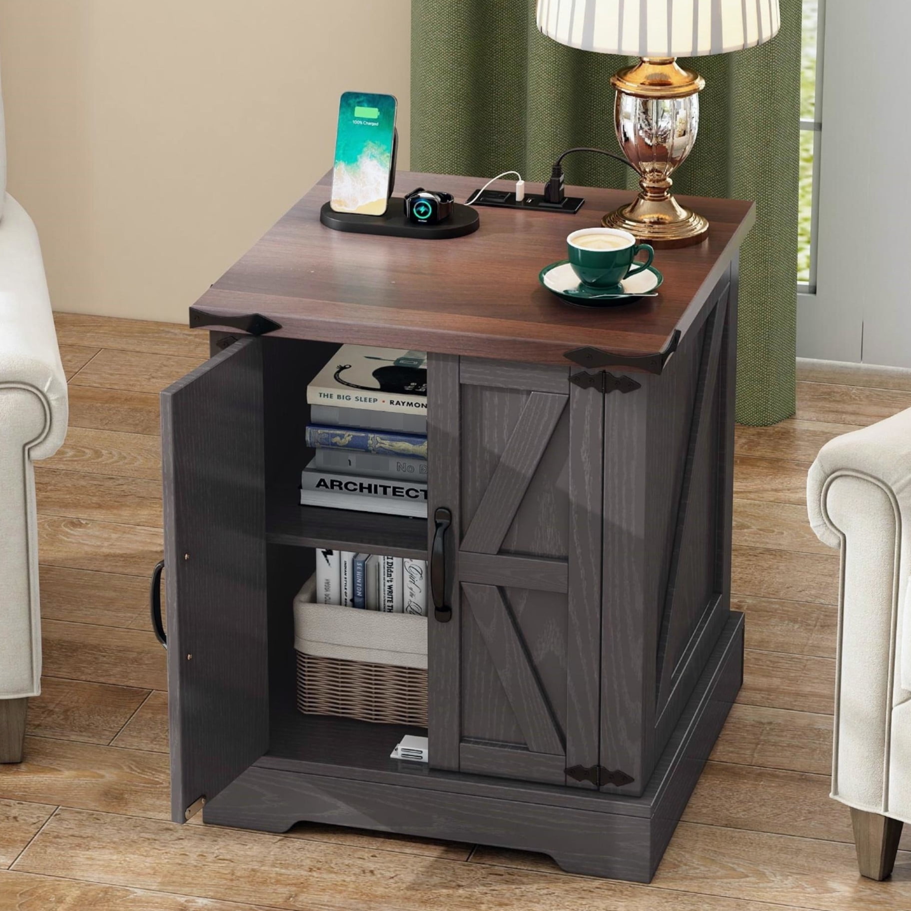 Coffee Table | Charge Multiple Devices at Once | Rustic Design with ...