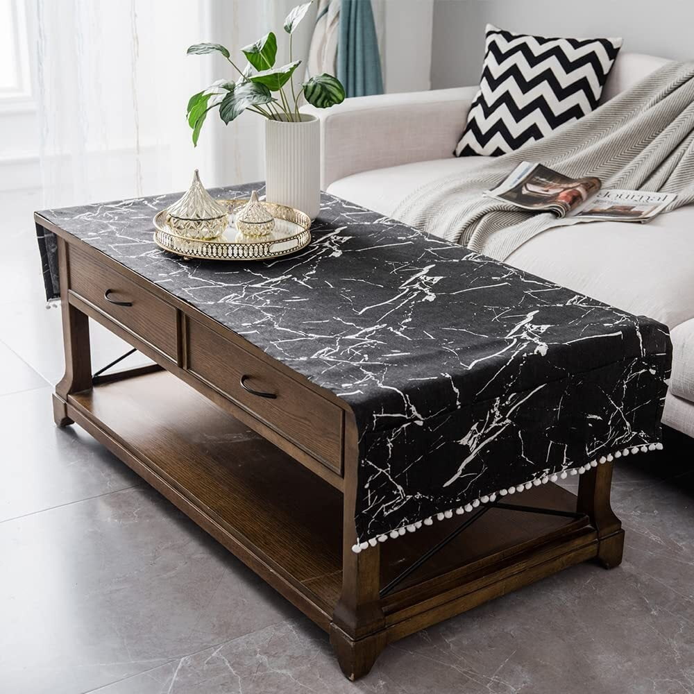 Coffee Table Cloth Rustic Style Living Room Center End Table Cover with ...
