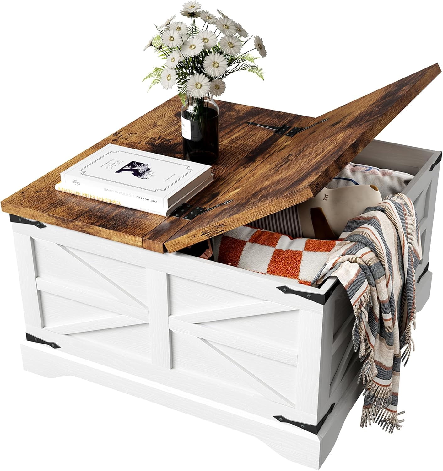 Coffee Table, Coffee Table with Hidden Storage Space, Wood Center Table ...