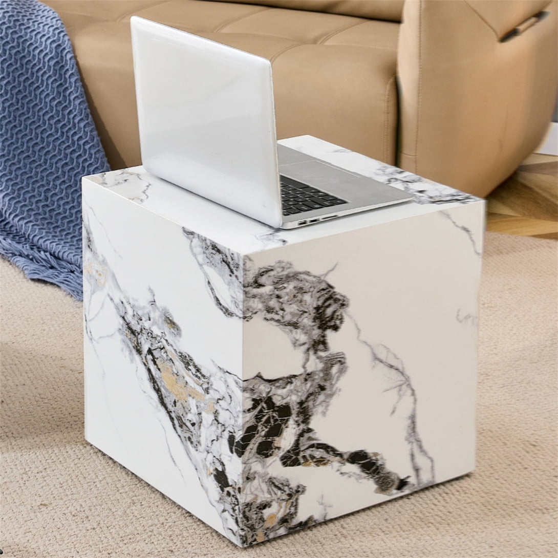 Coffee Table with Cube Stylish Texture Design, Modern Coffee Table ...