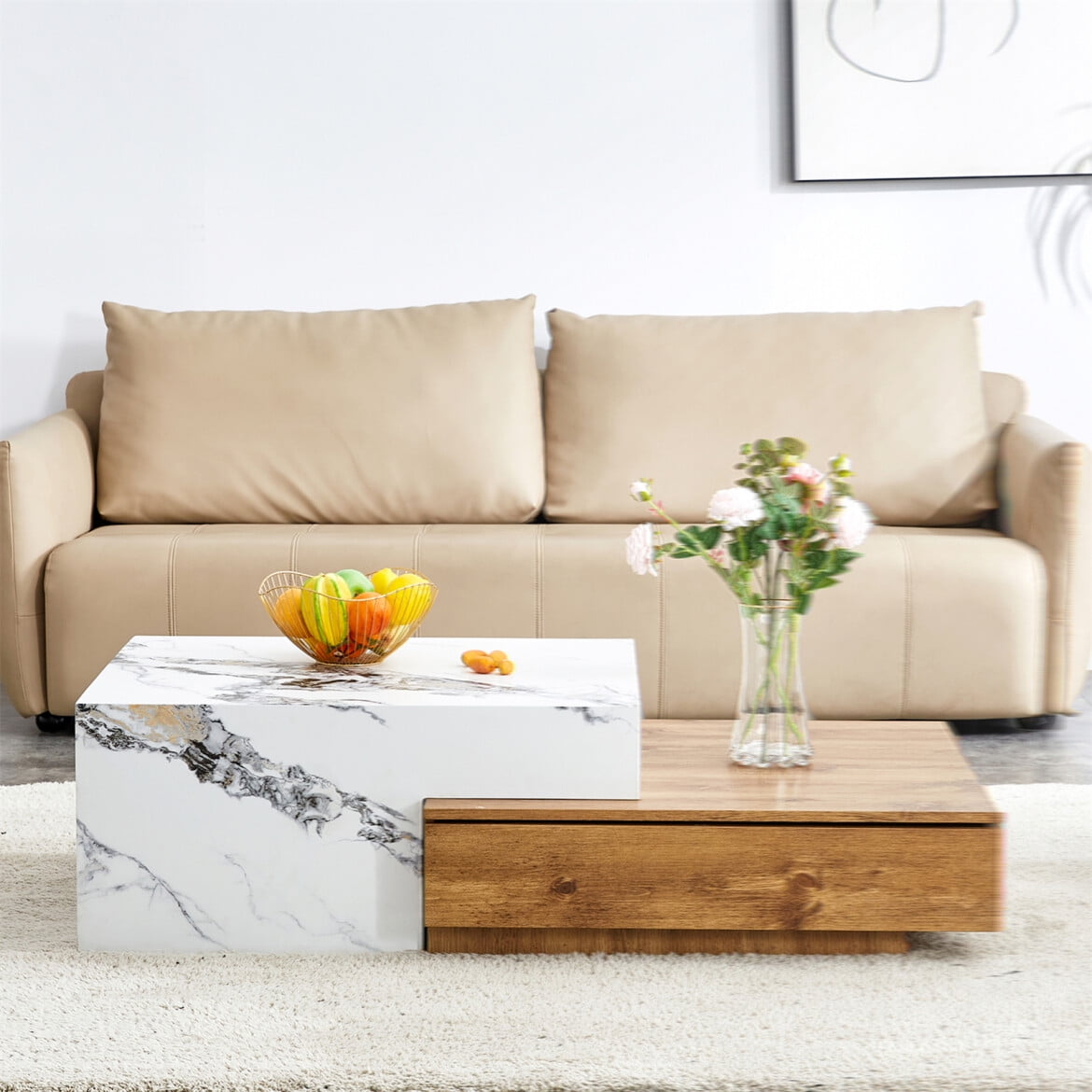 Coffee Table with Drawers for Storage, Modern Coffee Table, Mdf Coffee ...